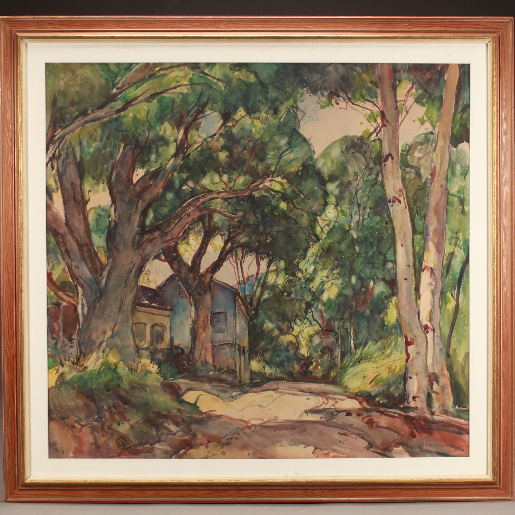 LOT 022 – WILLIAM LESTER STEVENS, THE ARTIST’S HOUSE, WATERCOLOR ...