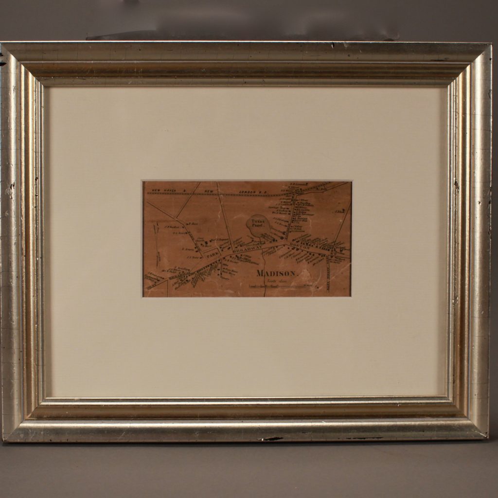 LOT 292 FRAMED MAP OF MADISON, CT CUT FROM AN ATLAS, 19TH C., 3-1/2 X 6 ...