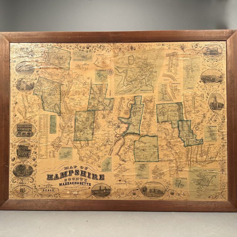LOT 085 FRAMED WALL MAP OF HAMPSHIRE COUNTY MASSACHUSETTS, PUBLISHED BY ...
