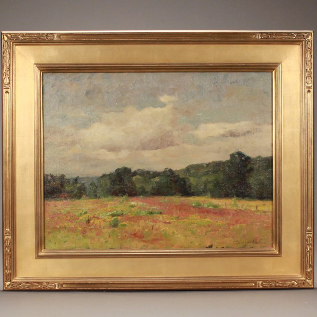 LOT 097 J.J. LAVALLEY, NEW ENGLAND FIELD, OIL ON CANVAS, SIGNED LOWER ...