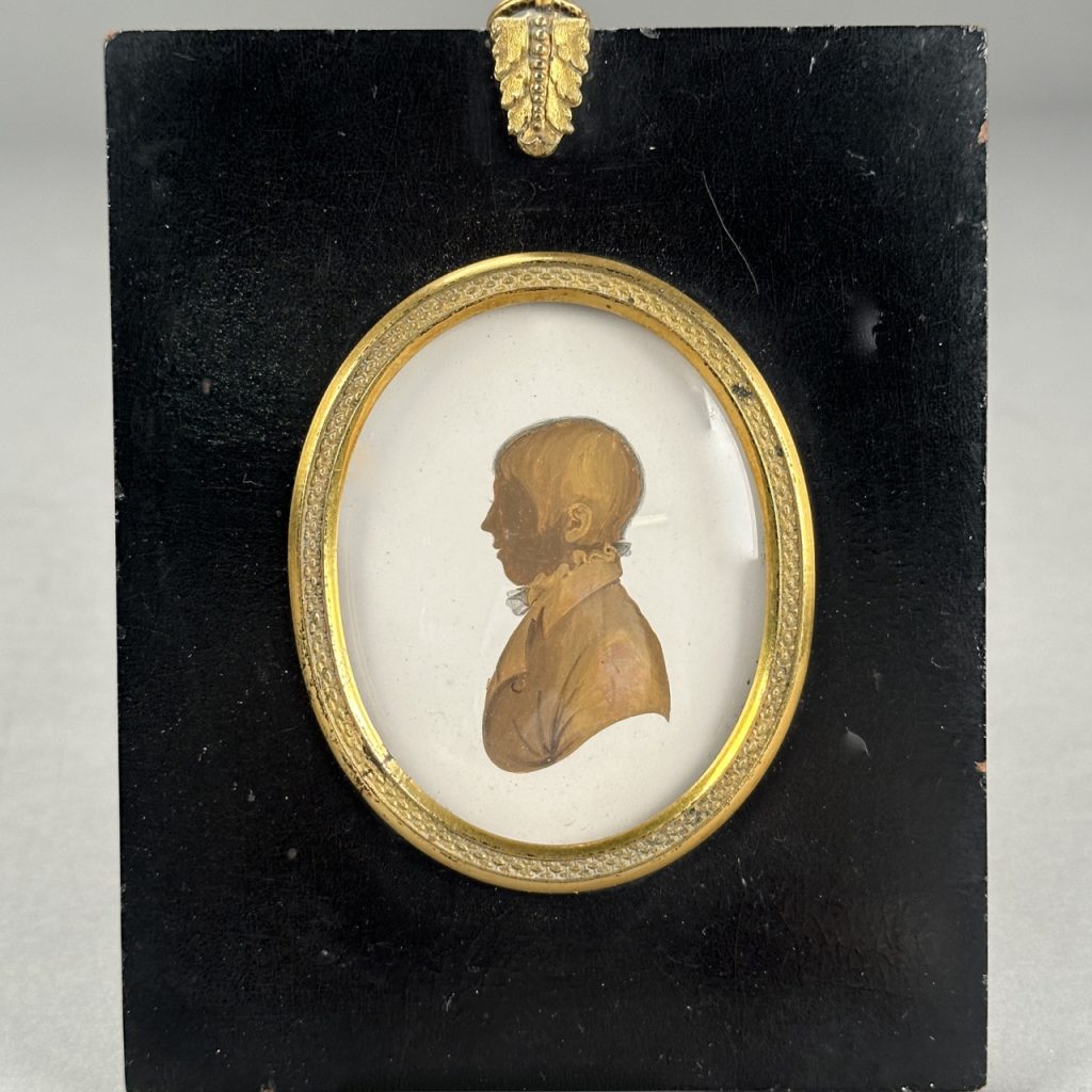 LOT 287 PORTRAIT SILHOUETTE OF A BOY ATTRIBUTED TO JOHN MIERS IN GOLD ...