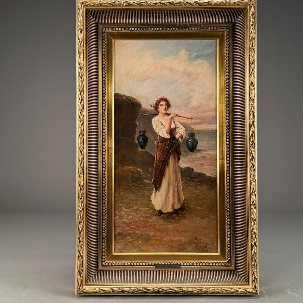 LOT 022 JOHN ANDREW MCCOLVIN, THE WATER GIRL, OIL ON CANVAS, SIGNED ...