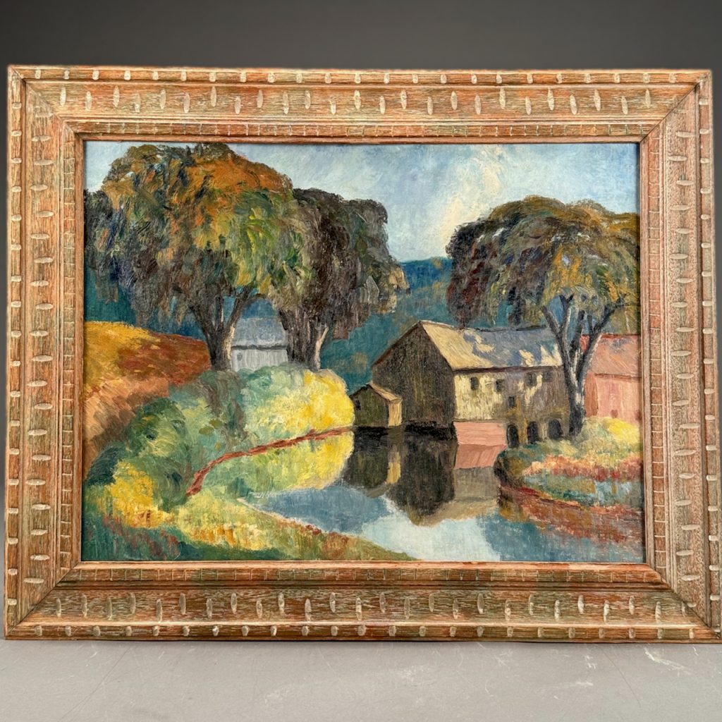LOT 349 ATTRIBUTED TO ALLEN H. NEWTON, MILL WITH WATER AND TREES, OIL ...