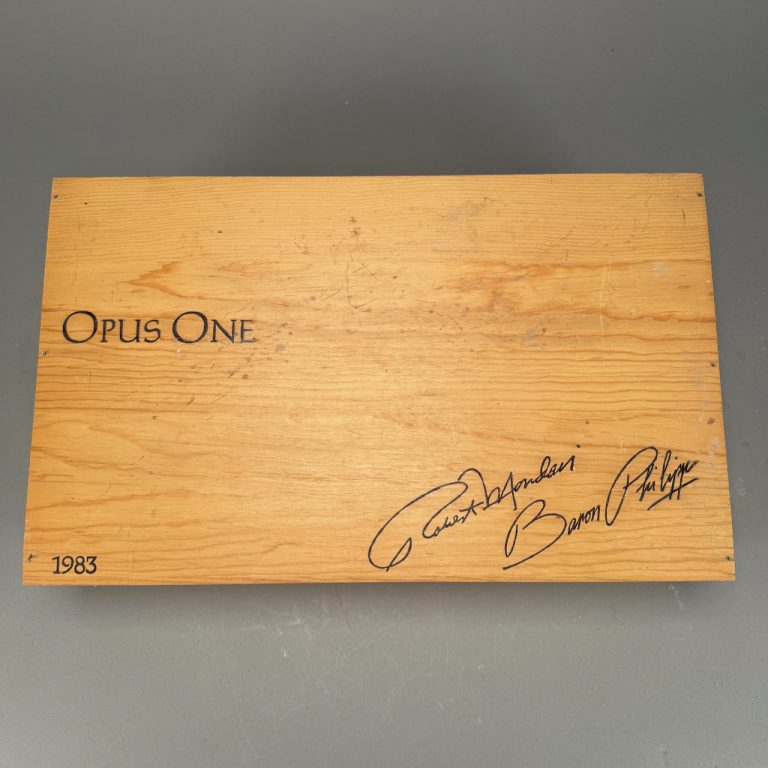 LOT 166 WINE: 5 BOTTLES OF 1983 OPUS, ONE IN ORIGINAL WOOD CASE. 750ML ...
